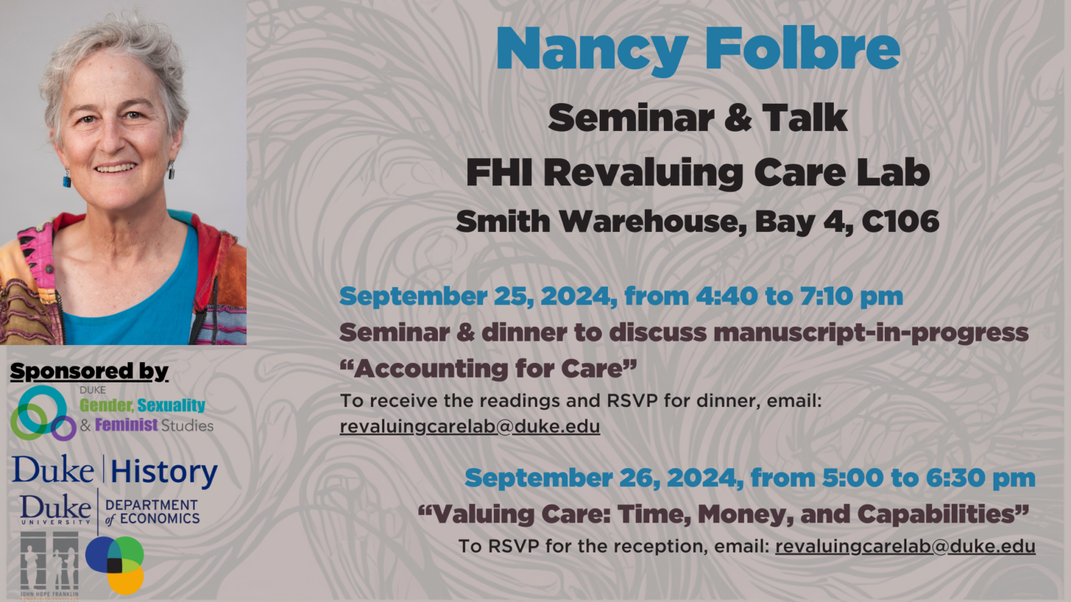 Nancy Folbre: Seminar & Talk – Revaluing Care in the Global Economy